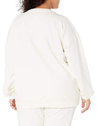 The Drop Women's Margot Loose Long Sleeve Crewneck Drop Shoulder Sweatshirt, Ivory, S