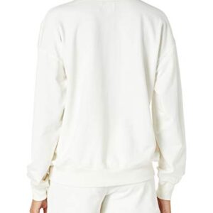 The Drop Women's Margot Loose Long Sleeve Crewneck Drop Shoulder Sweatshirt, Ivory, S