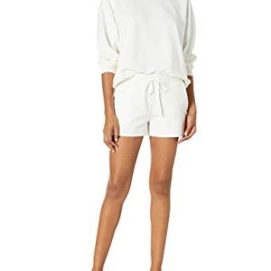 The Drop Women's Margot Loose Long Sleeve Crewneck Drop Shoulder Sweatshirt, Ivory, S