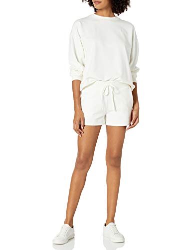 The Drop Women's Margot Loose Long Sleeve Crewneck Drop Shoulder Sweatshirt, Ivory, S