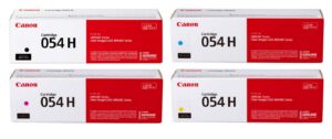 canon genuine 054 complete 4-color high yield toner cartridge set (crg054hycmyk)