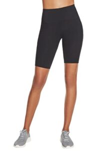 skechers women's go walk high waisted 8" bike short, black, xxl