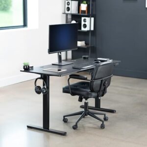 VIVO Electric 55 x 24 inch Stand Up Desk, Complete Height Adjustable Standing Home & Office Workstation with Memory Controller, Black Top, Black Frame, DESK-E155TB