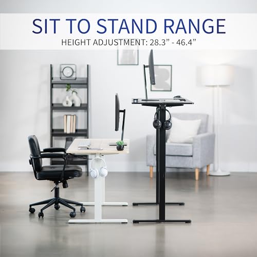 VIVO Electric 55 x 24 inch Stand Up Desk, Complete Height Adjustable Standing Home & Office Workstation with Memory Controller, Black Top, Black Frame, DESK-E155TB