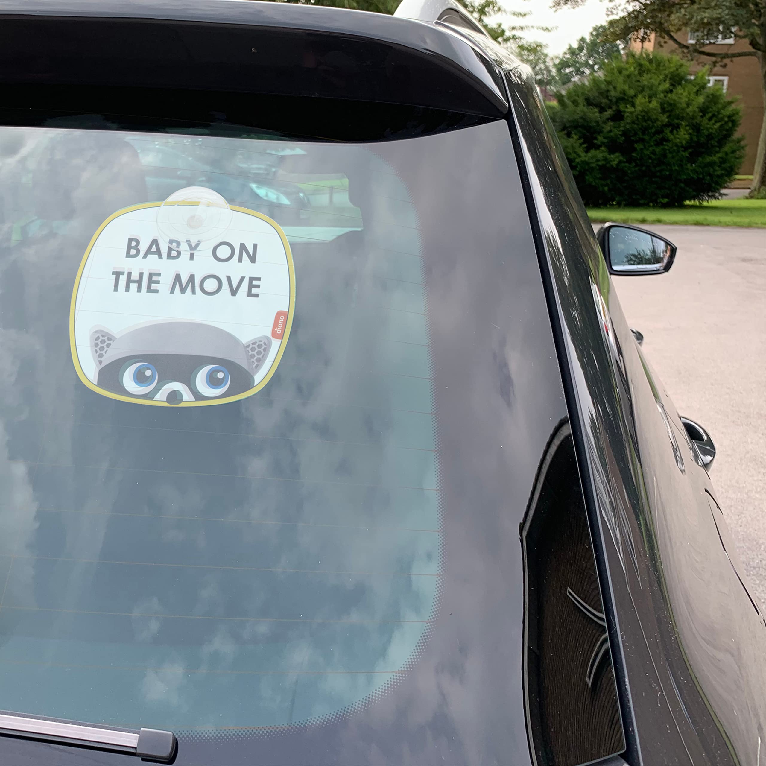 Diono Baby On The Move 2 Pack of Baby On Board Car Window Stickers with Suction Cups