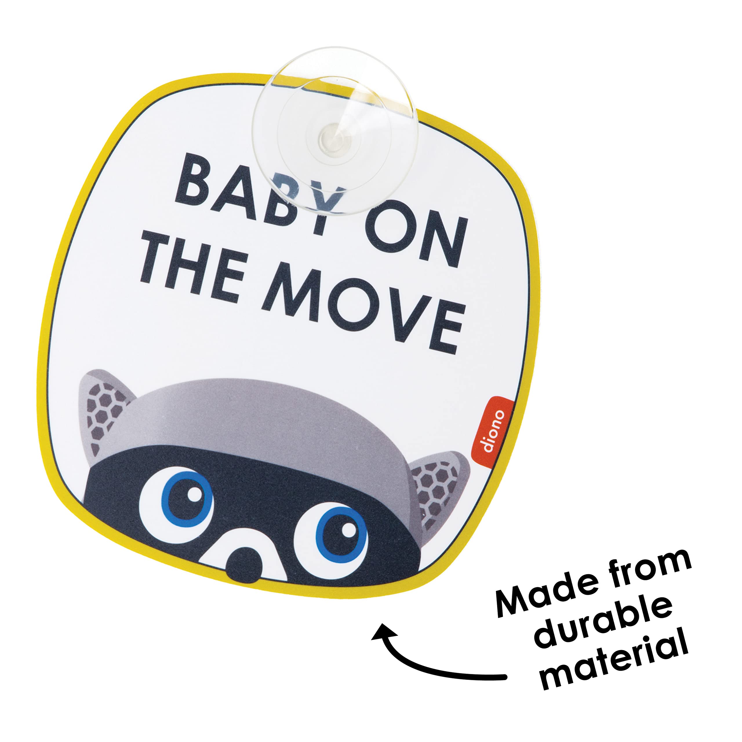 Diono Baby On The Move 2 Pack of Baby On Board Car Window Stickers with Suction Cups