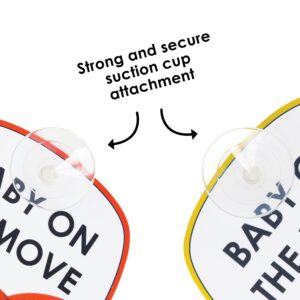 Diono Baby On The Move 2 Pack of Baby On Board Car Window Stickers with Suction Cups