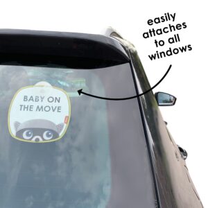 Diono Baby On The Move 2 Pack of Baby On Board Car Window Stickers with Suction Cups