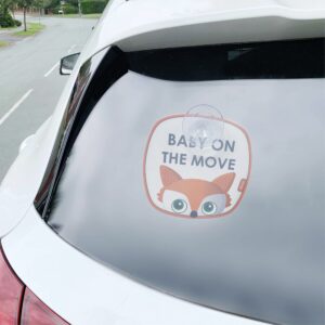 Diono Baby On The Move 2 Pack of Baby On Board Car Window Stickers with Suction Cups