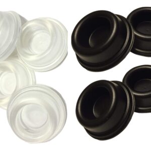 Combo of 4 PC Clear Door Stopper Bumpers + 4 PC Black Door Stopper Bumpers Prevent Damage to Walls from Door Knob Handles, Guard and Sheild