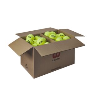 wilson tennis balls triniti, 72 balls, cardboard 100% recyclable, yellow, wr8201501