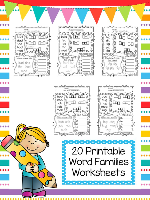 20 Printable Word Families Worksheets