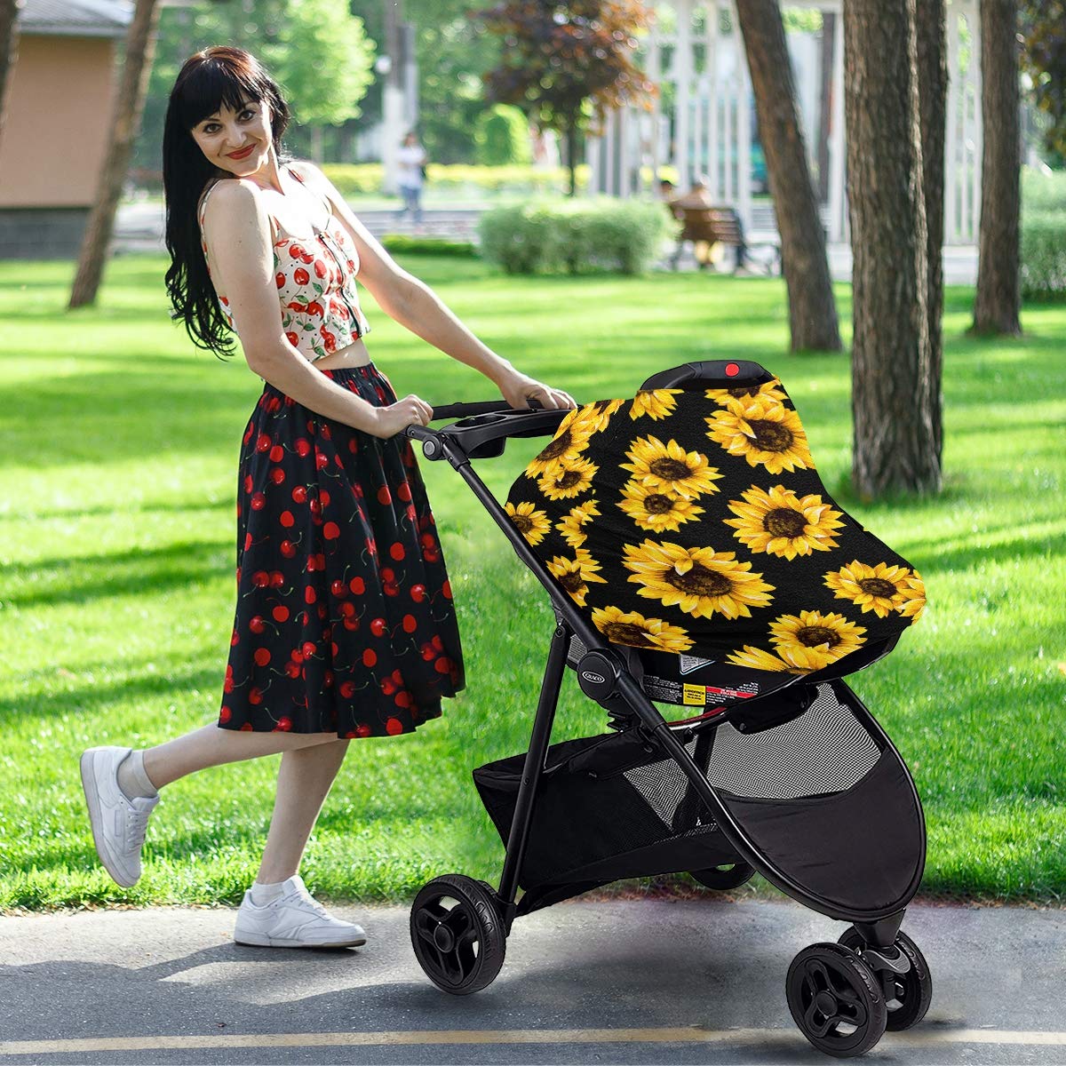 Nursing Cover Breastfeeding Scarf Sunflower- Baby Car Seat Covers, Stroller Cover, Carseat Canopy (n6)