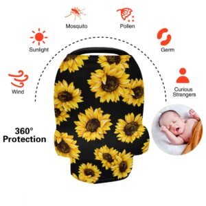 Nursing Cover Breastfeeding Scarf Sunflower- Baby Car Seat Covers, Stroller Cover, Carseat Canopy (n6)