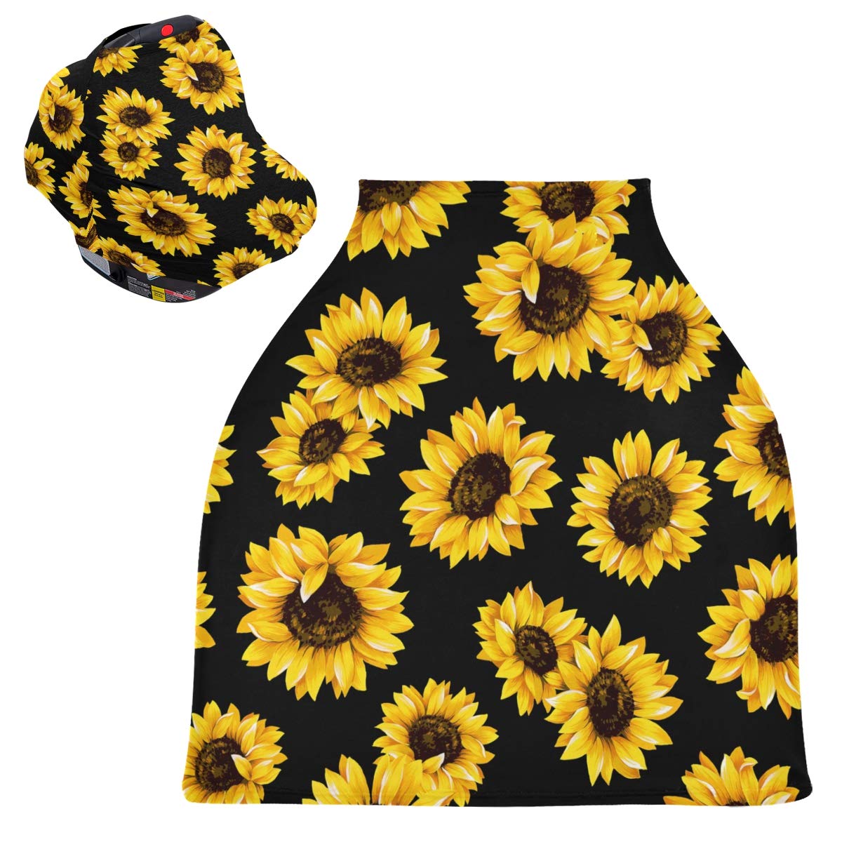 Nursing Cover Breastfeeding Scarf Sunflower- Baby Car Seat Covers, Stroller Cover, Carseat Canopy (n6)