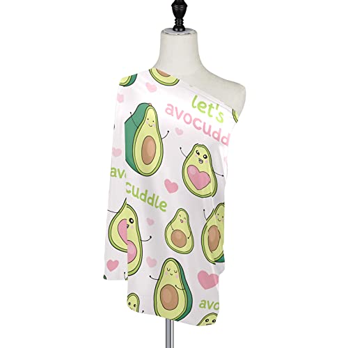 Nursing Cover Breastfeeding Scarf Cute Avocados with Heart- Baby Car Seat Covers, Infant Stroller Cover, Carseat Canopy(k)