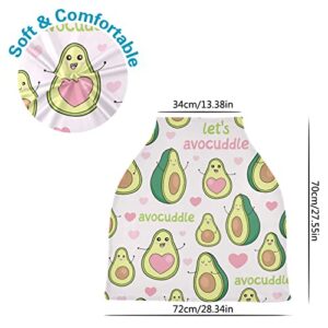 Nursing Cover Breastfeeding Scarf Cute Avocados with Heart- Baby Car Seat Covers, Infant Stroller Cover, Carseat Canopy(k)