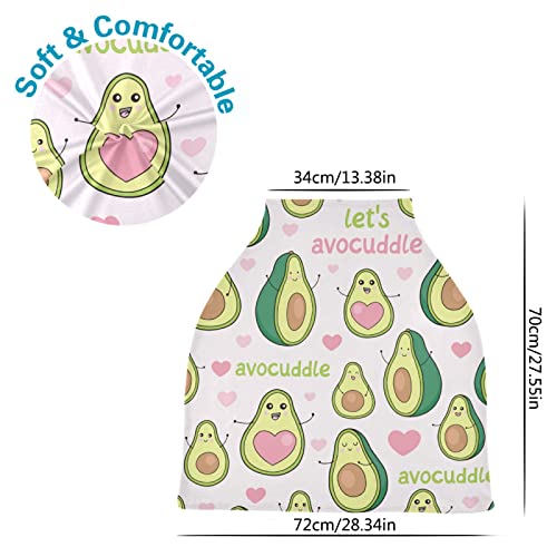 Nursing Cover Breastfeeding Scarf Cute Avocados with Heart- Baby Car Seat Covers, Infant Stroller Cover, Carseat Canopy(k)