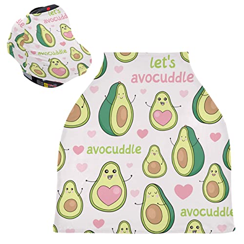 Nursing Cover Breastfeeding Scarf Cute Avocados with Heart- Baby Car Seat Covers, Infant Stroller Cover, Carseat Canopy(k)