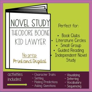 novel study theodore boone kid lawyer with digital resources