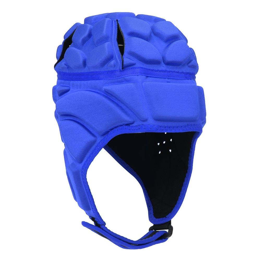 Rugbyball Helmet, Soft Shell Protective Headgear for Reduceing Impact Collision Children, Teenager, Adult (S/M/L/XL) (Blue L)