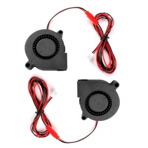 fysetc 2pcs 24v 5015 blower fan brushless cooling fan 50x50x15mm extruder hotend cooler radiator 110cm/43.3 inch extension cable for 3d printer monoprie maker/ultimat/ender 3/ pro