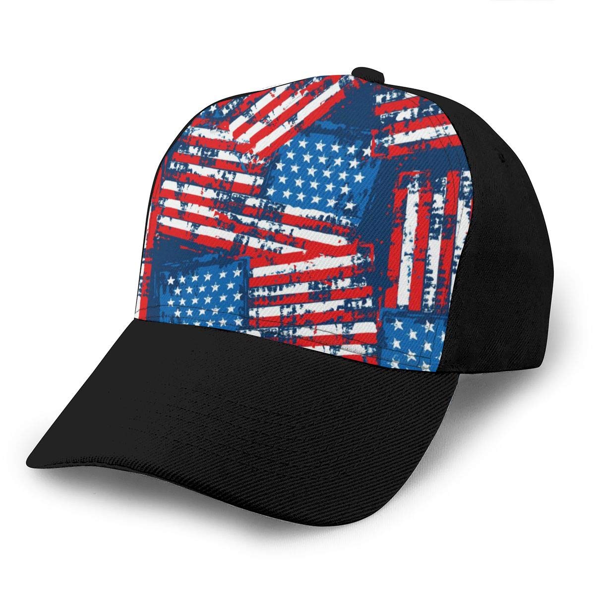 Baseball Cap American Flag Adjustable Anti UV Sun Hat Washed Cotton Outdoor Dad Hat for Men Women