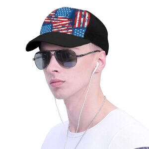 Baseball Cap American Flag Adjustable Anti UV Sun Hat Washed Cotton Outdoor Dad Hat for Men Women