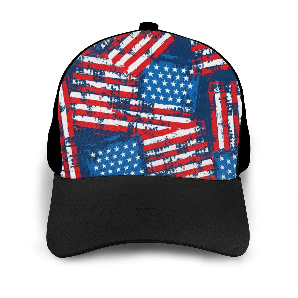 Baseball Cap American Flag Adjustable Anti UV Sun Hat Washed Cotton Outdoor Dad Hat for Men Women