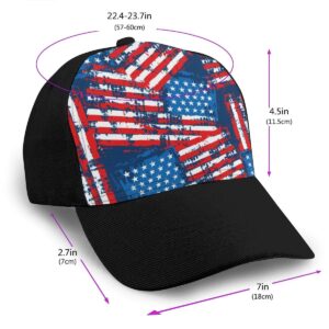 Baseball Cap American Flag Adjustable Anti UV Sun Hat Washed Cotton Outdoor Dad Hat for Men Women