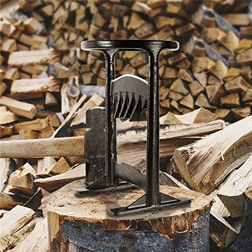 Yan Ran Firewood Kindling Splitter - Manual Wood Log Splitter Firewood Cutter - Cast Iron Wood Splitter Wedge for Home, Campsite (6.5" DIAM.)