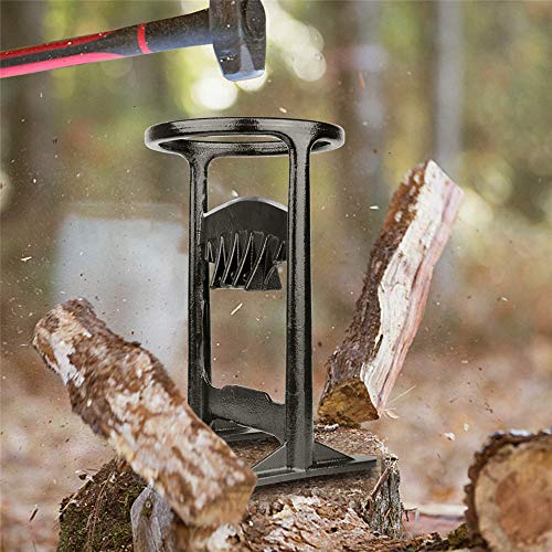 Yan Ran Firewood Kindling Splitter - Manual Wood Log Splitter Firewood Cutter - Cast Iron Wood Splitter Wedge for Home, Campsite (6.5" DIAM.)