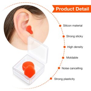 Frienda 21 Pairs Ear Plugs for Sleeping Reusable Moldable Silicone Earplugs Soft Noise Cancelling Earplugs Sound Blocking Ear Plugs with Case for Swimming Concert 32dB NRR (White, Blue, Orange)