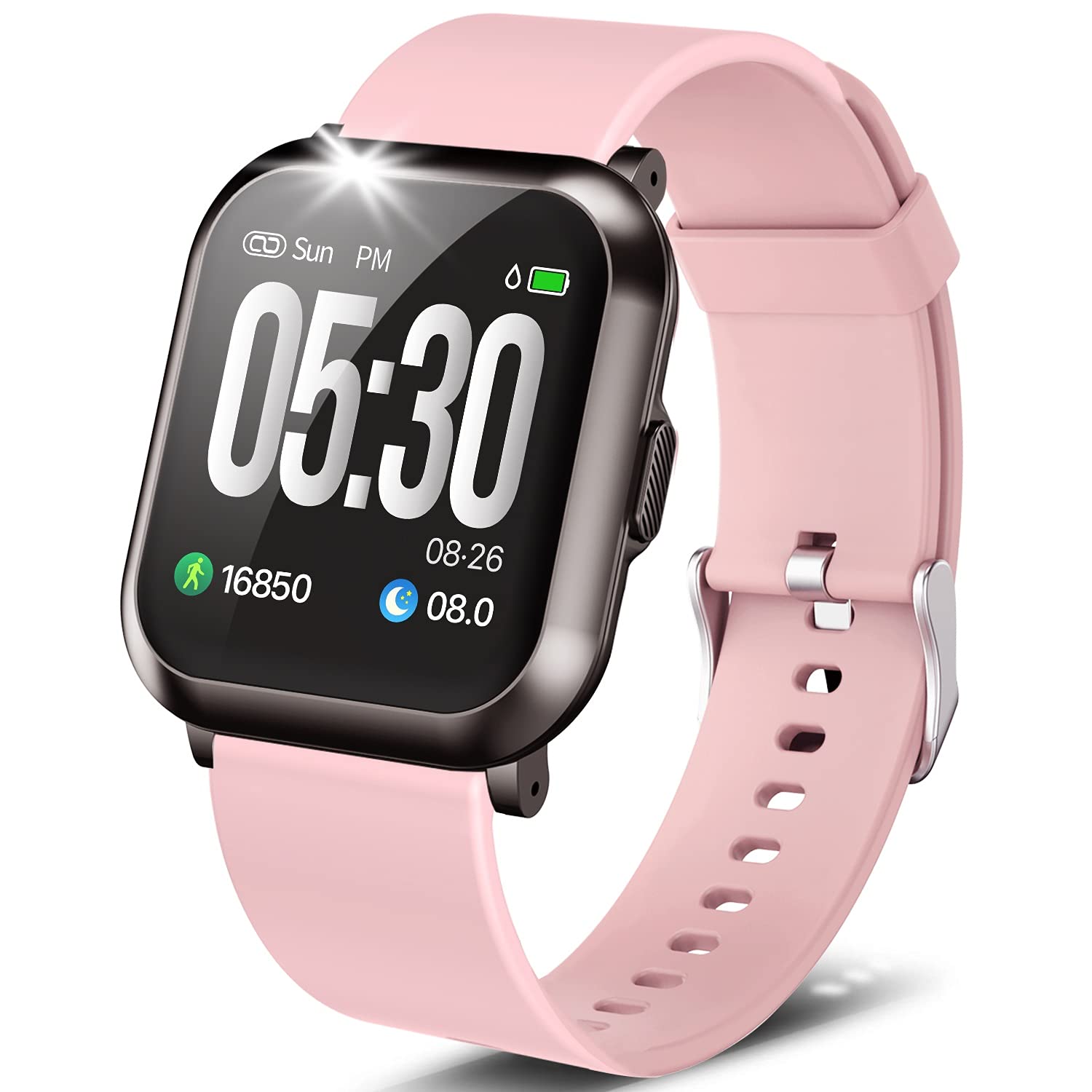 DoSmarter Fitness Watch, 1.3” Touch Screen Smartwatch, Waterproof Fitness Tracker with 10 Sport Modes, Step Calories Counter, and Sleep Tracking for Women Men