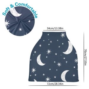 Nursing Cover Breastfeeding Scarf Moon and Stars- Baby Car Seat Covers, Stroller Cover, Carseat Canopy (f)