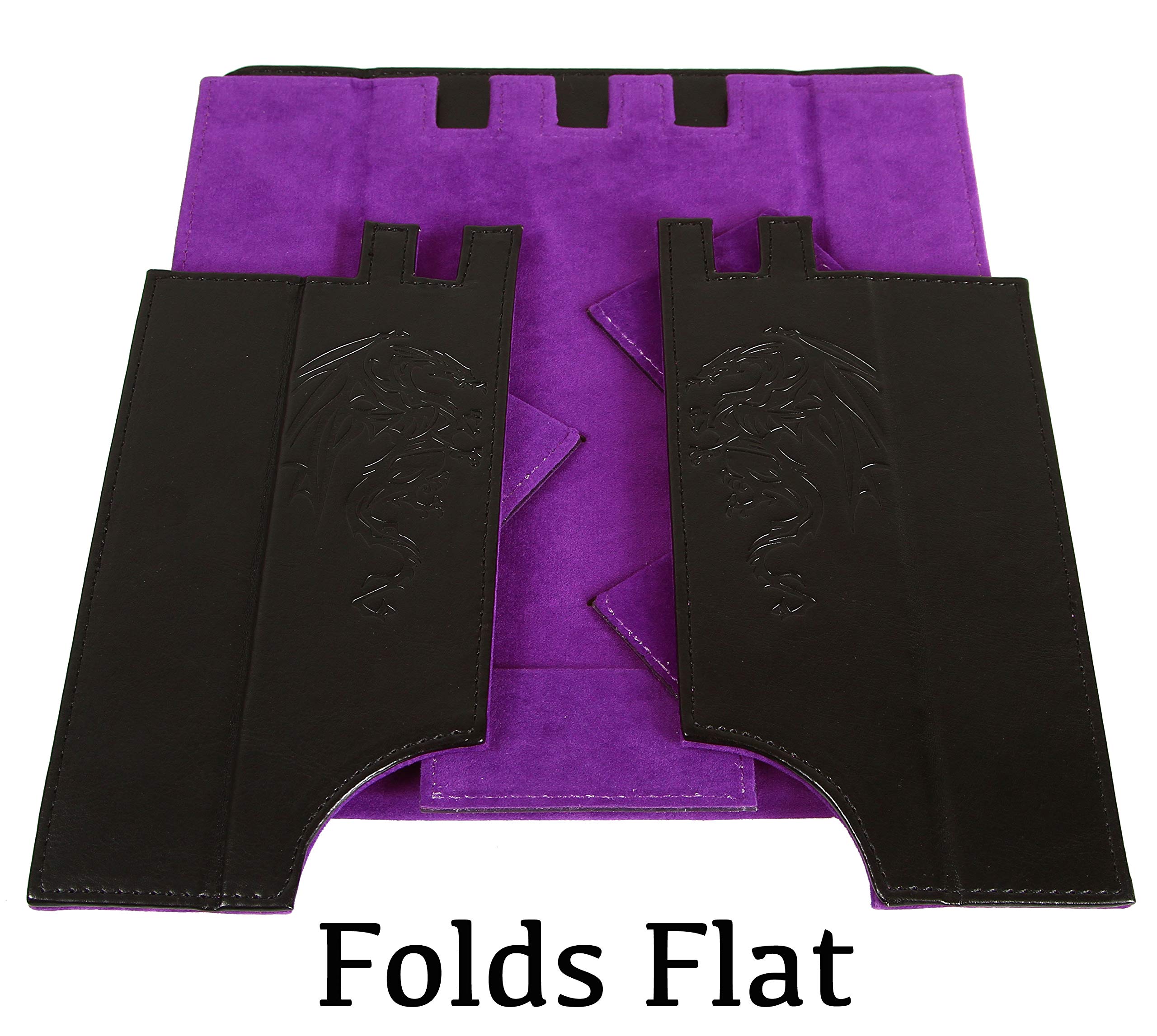 Forged Dice Co. Draco Castle Foldable Dice Tray and Dice Tower - Foldable DND Dice Tray and Dice Rolling Tray Tower - Perfect for Dungeons and Dragons RPG and Tabletop Gaming - Purple