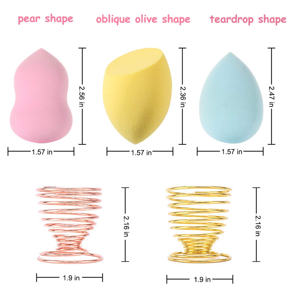 Abgream 24pcs Makeup Sponge Blender Set - 21 Pcs Latex-Free Vegan Sponges with 3 Pcs Makeup Blender Holder, Beauty Cosmetic Foundation Blending Powder Puff for Liquid Powers BB Cream (Style 1)