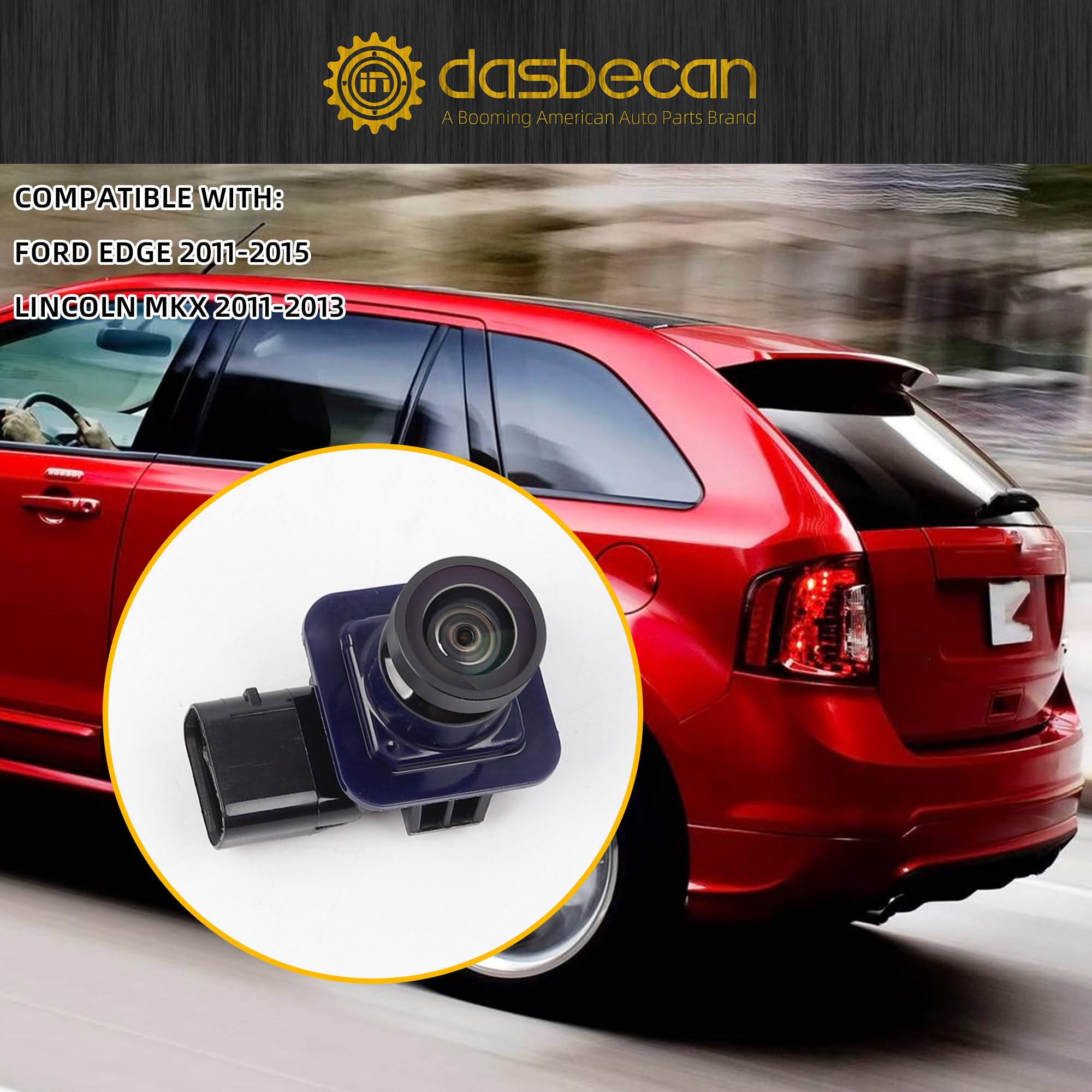 Dasbecan Rear View Park Assist Backup Camera Replacement Compatible with Ford Edge 2011-2015 Lincoln MKX 2011-2013 Replaces# BT4Z-19G490-B