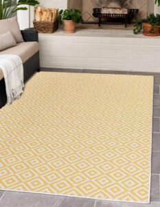 unique loom jill zarin outdoor collection area rug - costa rica (2' x 3' 1'' rectangle, yellow ivory/ ivory)