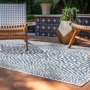 Unique Loom Outdoor Collection Area Rug - Cape Town (7' 1' x 10' Rectangle, Blue/ Olive)