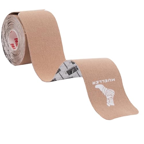 MUELLER Sports Medicine Typhoon Kinesiology Therapeutic Tape, Quality Athletic Tape, Latex Free, 20 Pre-Cut I-Strips, 2" x 9.75" Each Strip, Beige