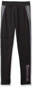 reebok girls' knit pants (other), black, 6