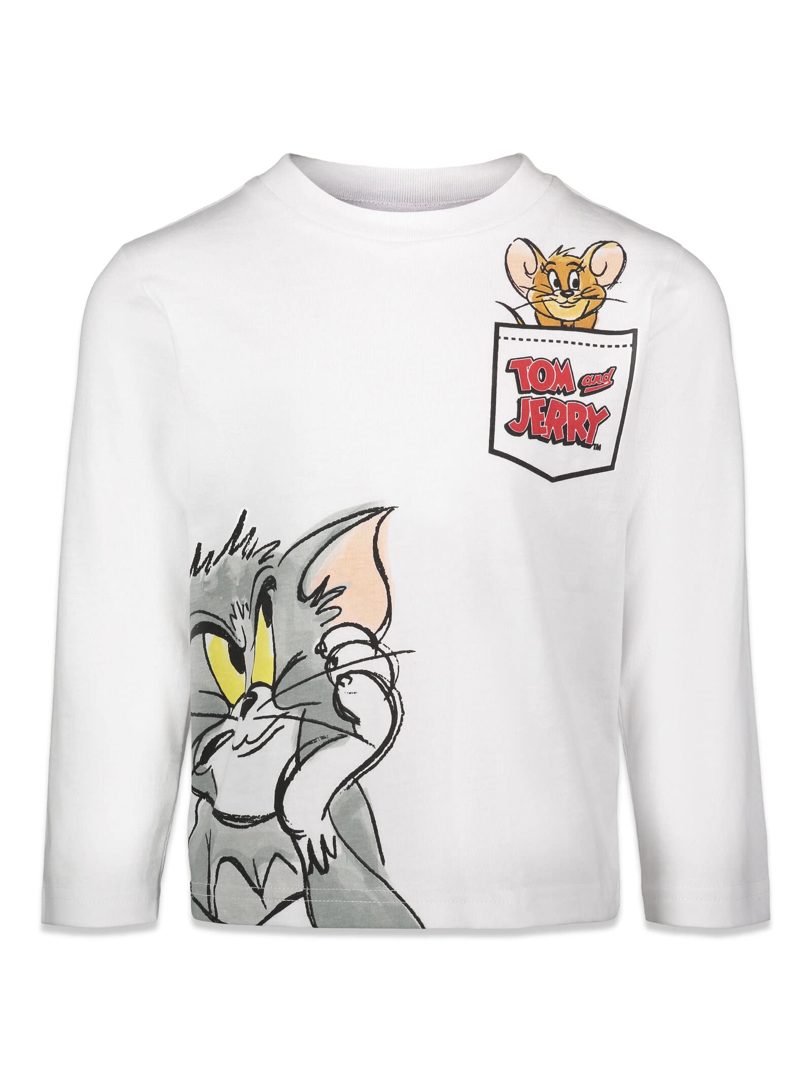 Warner Bros. Tom and Jerry Big Boys 2 Pack Long Sleeve Graphic T-Shirt 10-12 Multicolored