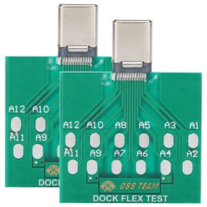 zopsc 2pcs 5-pin test repair tools usb dock test board battery power charging port easy for android type-c phone(#1)