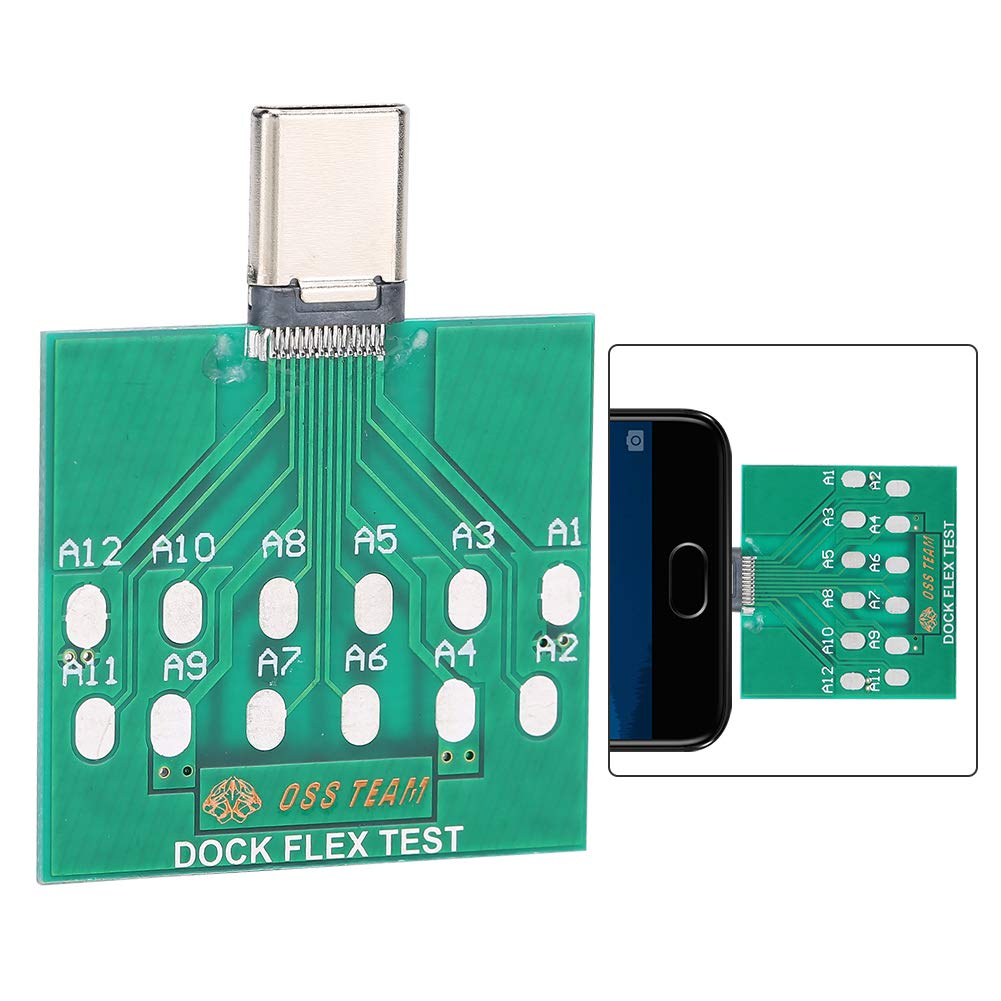 Zopsc 2pcs 5-Pin Test Repair Tools USB Dock Test Board Battery Power Charging Port Easy for Android Type-C Phone(#1)