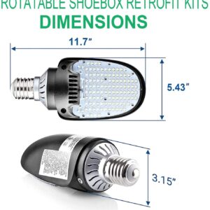 OSTEK 54W LED Shoebox Area Corn Light Bulb, LED Retrofit Kits 5000K E39 Rotatable Mogul 7560LM LED Commercial Lighting - Post Street Light Security Lights Parking LED Paddle Light, UL DLC