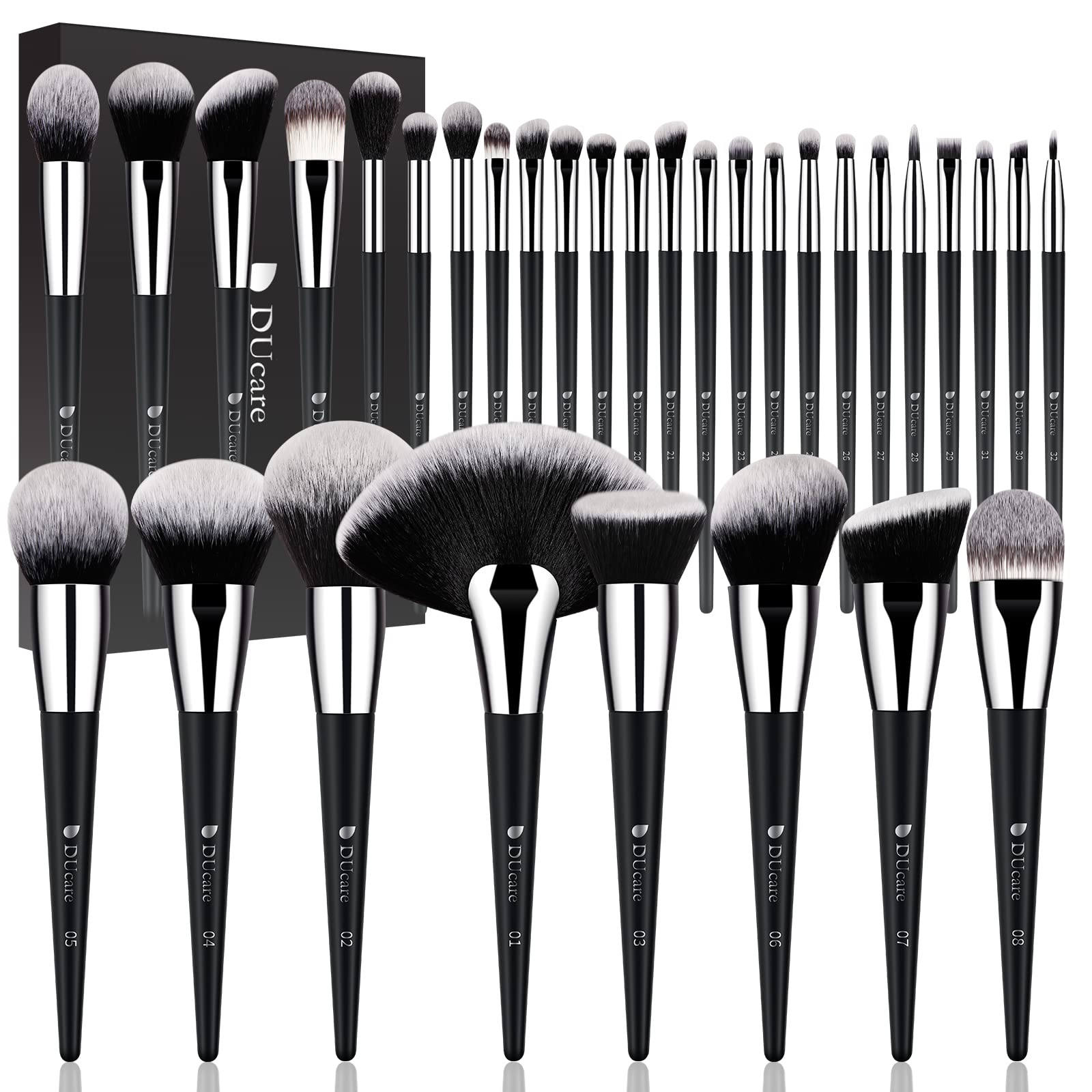 DUcare Makeup Brushes Professional 32Pcs Make up Brushes Set Premium Synthetic Kabuki Foundation Blending Brush Face Powder Blush Concealers Eye Shadows