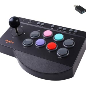 PXN Arcade Fight Stick Joystick for Xbox One, Xbox Series X|S PC,Switch,PS4,PS3,Android TV Box, Nintendo,Windows,with USB Port,Turbo & Macro Functions Game Controllers