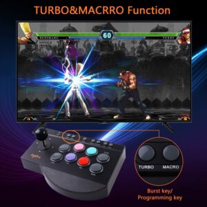 PXN Arcade Fight Stick Joystick for Xbox One, Xbox Series X|S PC,Switch,PS4,PS3,Android TV Box, Nintendo,Windows,with USB Port,Turbo & Macro Functions Game Controllers