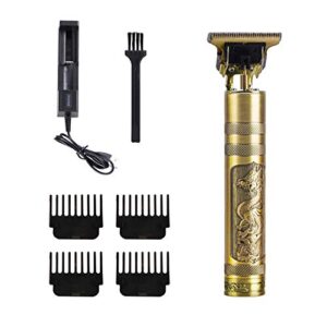 reverseclock hair clippers for men, pro li close cutting trimmer, t-blade cordless electric rechargeable grooming kit 1.5/2/3/4 mm zero gapped detail barber haircut (dragon phoenix)